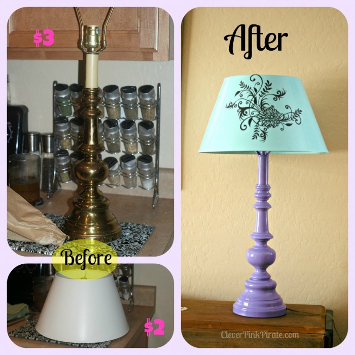 DIY Goodwill Lamp Makeover w/ Spraypaint & Vinyl