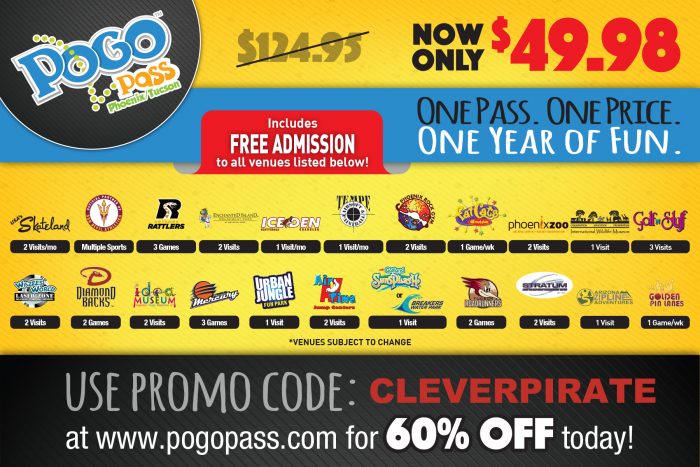 Phoenix Pogo Pass with Pogo Pass Discount Code - Clever Pink Pirate