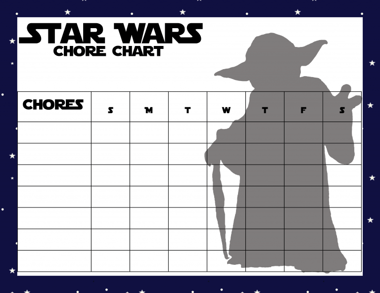 Printable Star Wars Chore Charts - Clever Pink Pirate