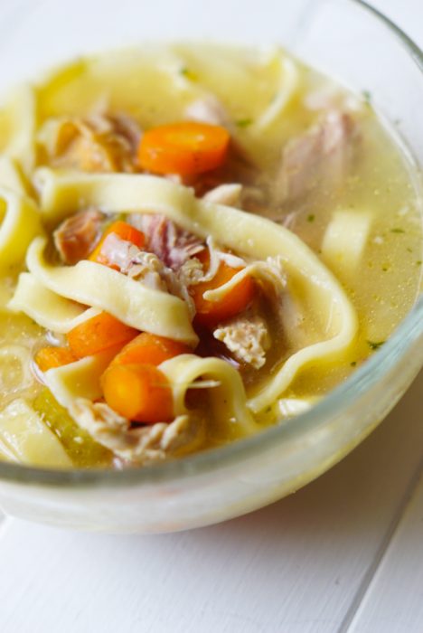 10 Minute Pressure Cooker Chicken Noodle Soup - Clever Pink Pirate